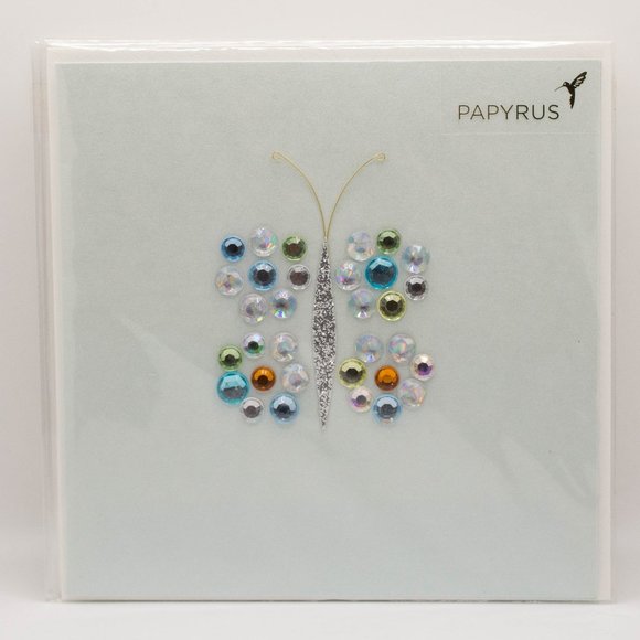 Papyrus | Party Supplies | Happy Birthday Light Blue Jeweled Butterfly ...
